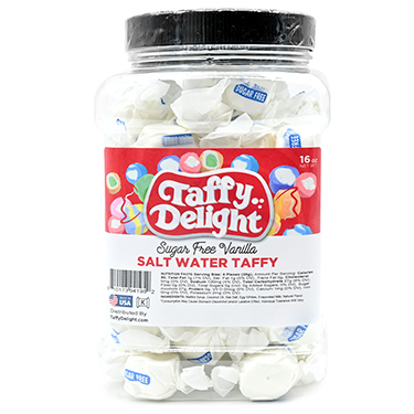 Taffy Delight Sugar Free Vanilla Salt Water Taffy 16oz Jar ...